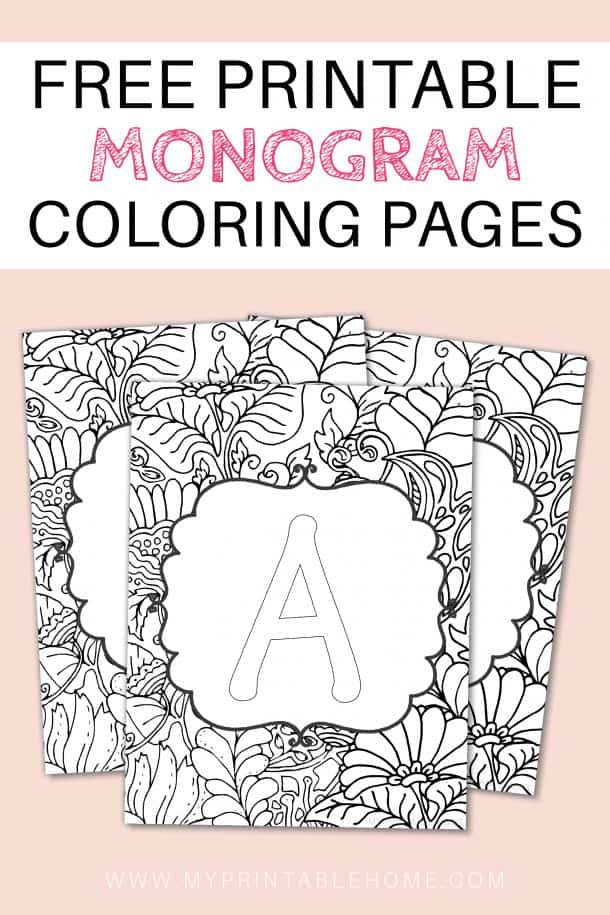 FREE Printable Monogram Coloring Pages - My Printable Home