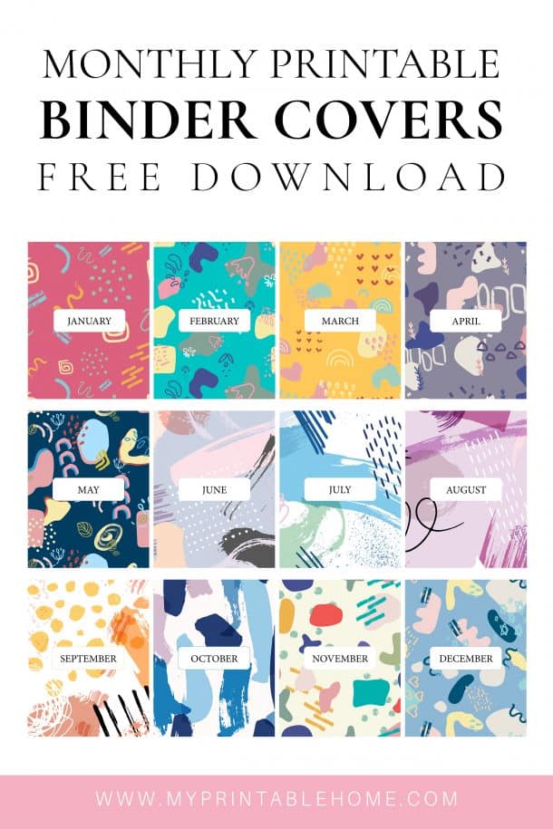 FREE Printable Monthly Binder Covers - My Printable Home