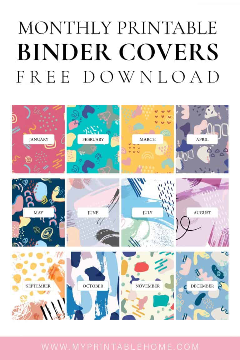 FREE Printable Monthly Binder Covers - My Printable Home