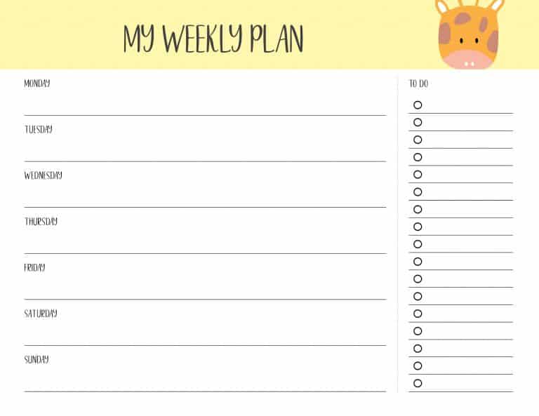 7 FREE Animal Printable Weekly Planners - My Printable Home