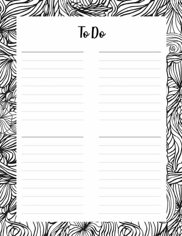 11 FREE Printable To Do Lists That You Can Color In - My Printable Home