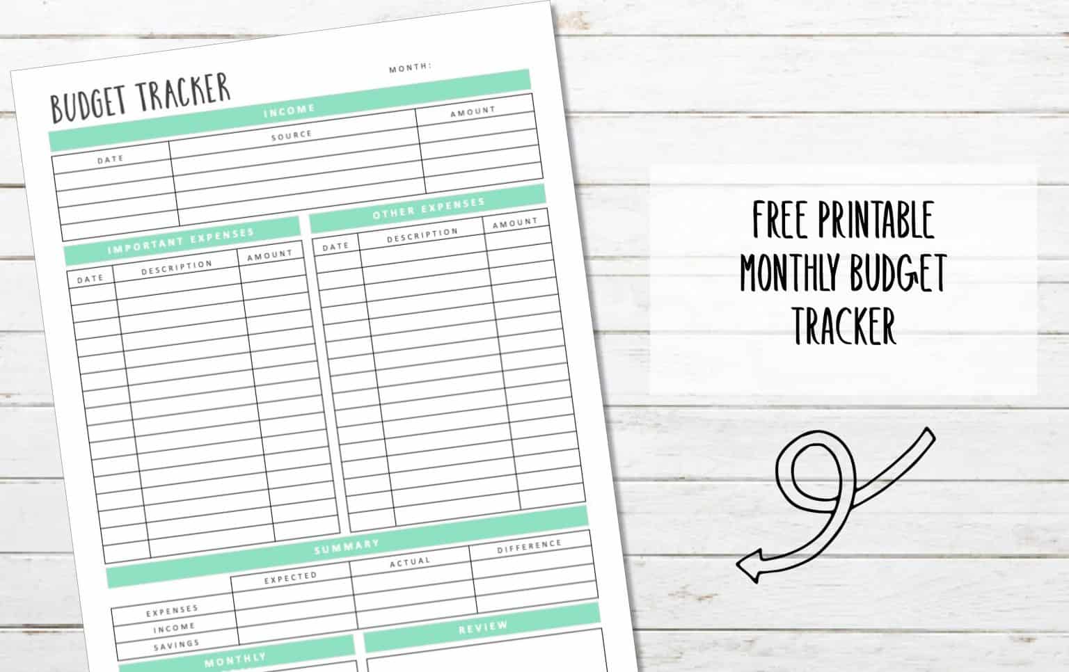 Monthly Budget Tracker - My Printable Home