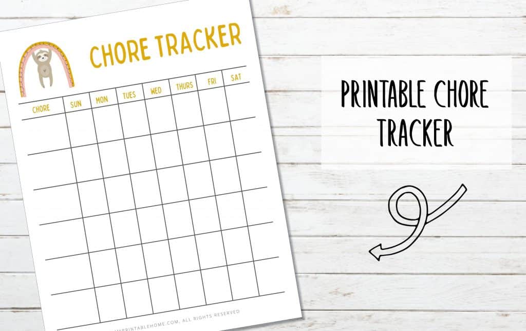 Kids Chore Tracker - My Printable Home