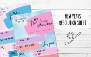 New Year Resolution Sheet - My Printable Home