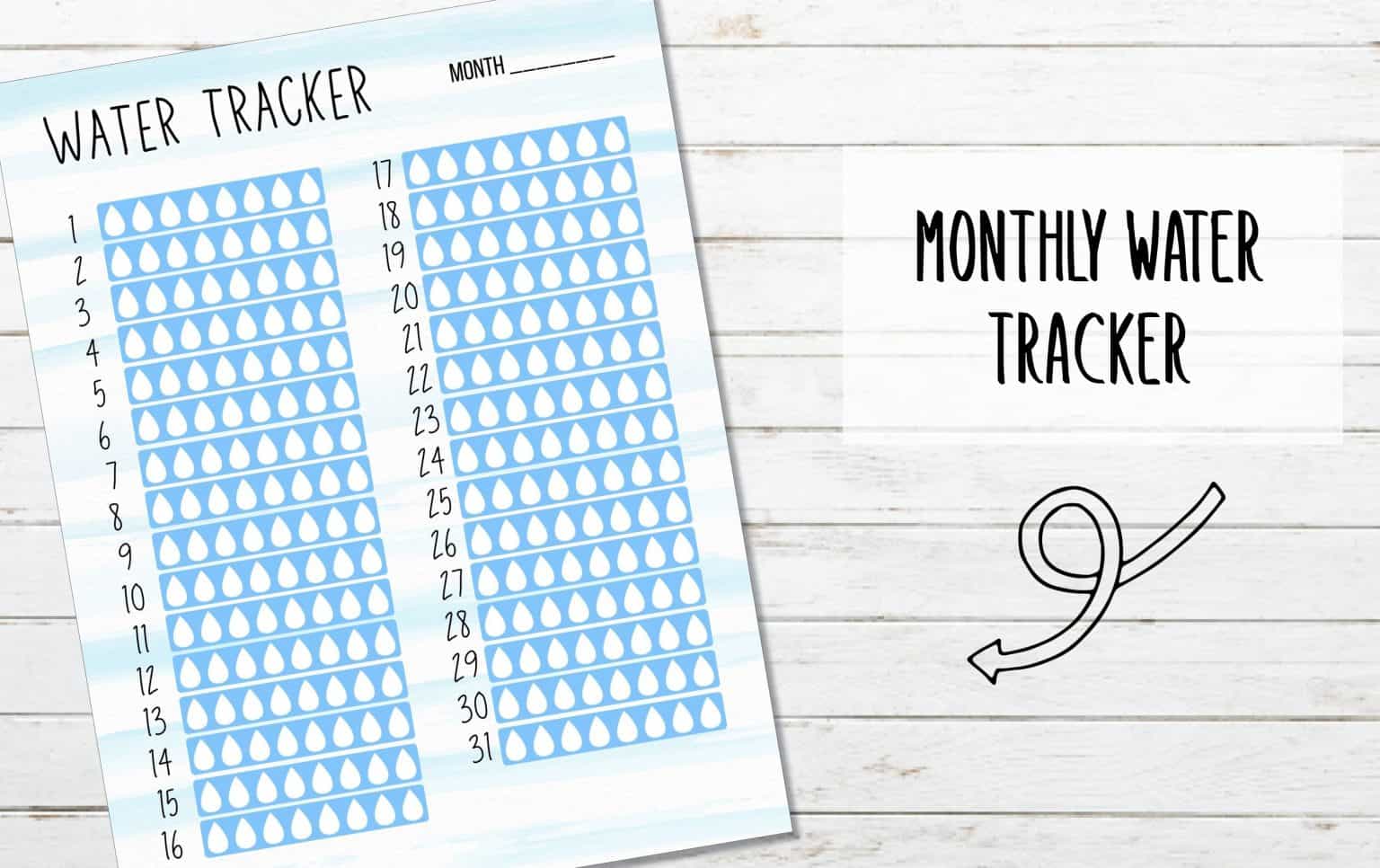Printable Monthly Water Tracker - My Printable Home