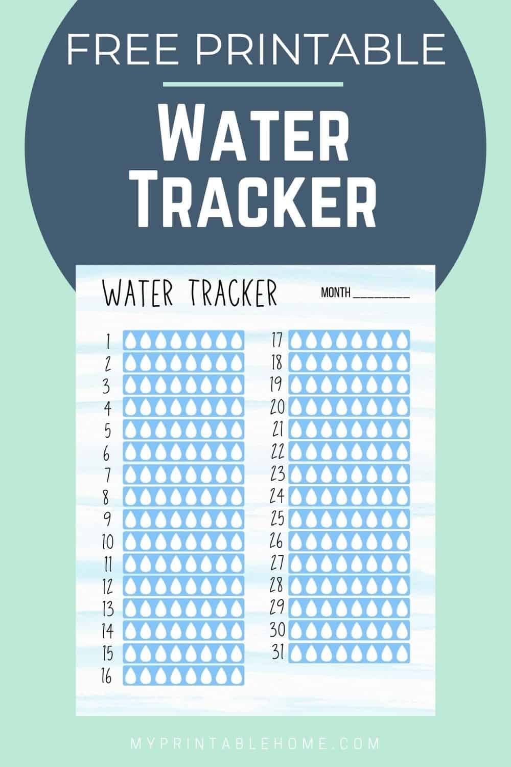 Printable Monthly Water Tracker - My Printable Home