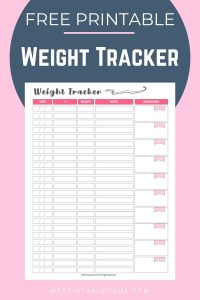 Weight Tracker - My Printable Home