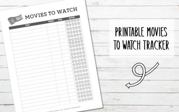 Printable Movies to Watch Tracker - My Printable Home