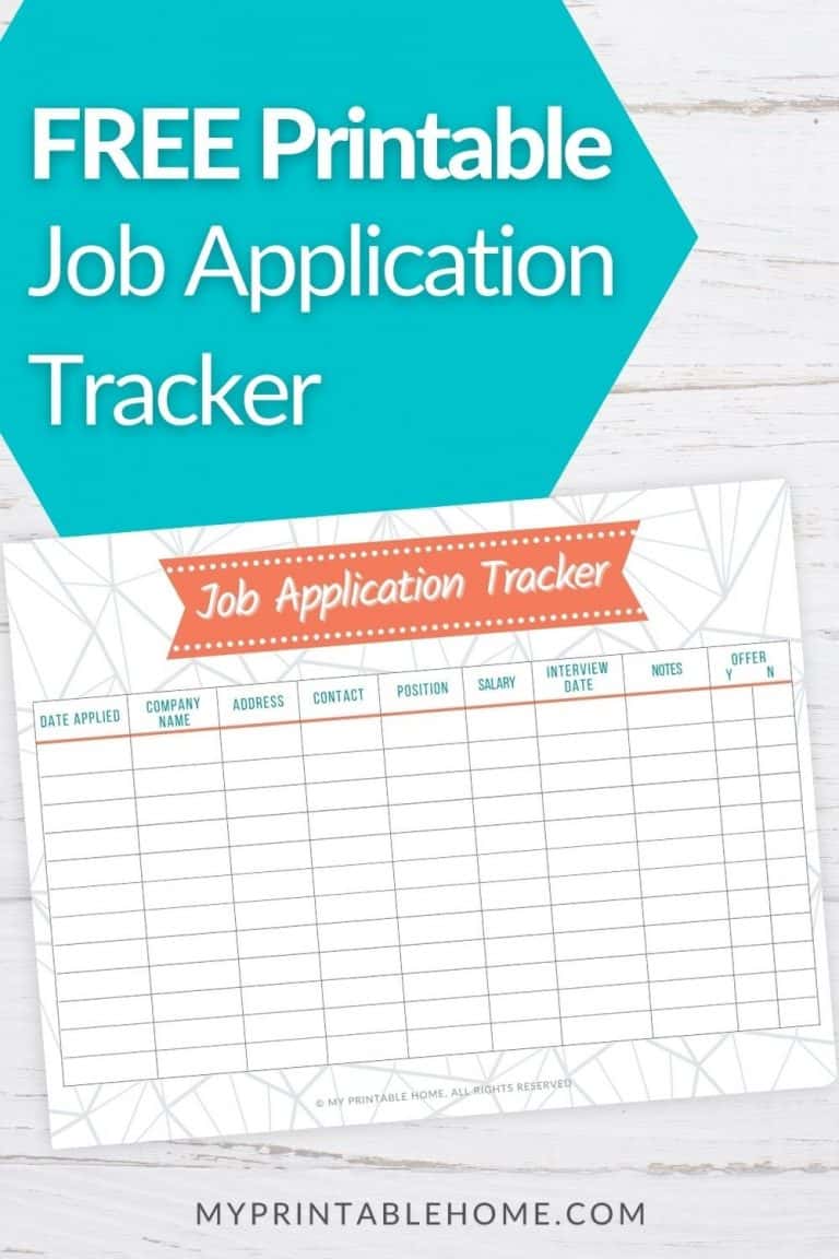 Free Printable Job Application Tracker - My Printable Home