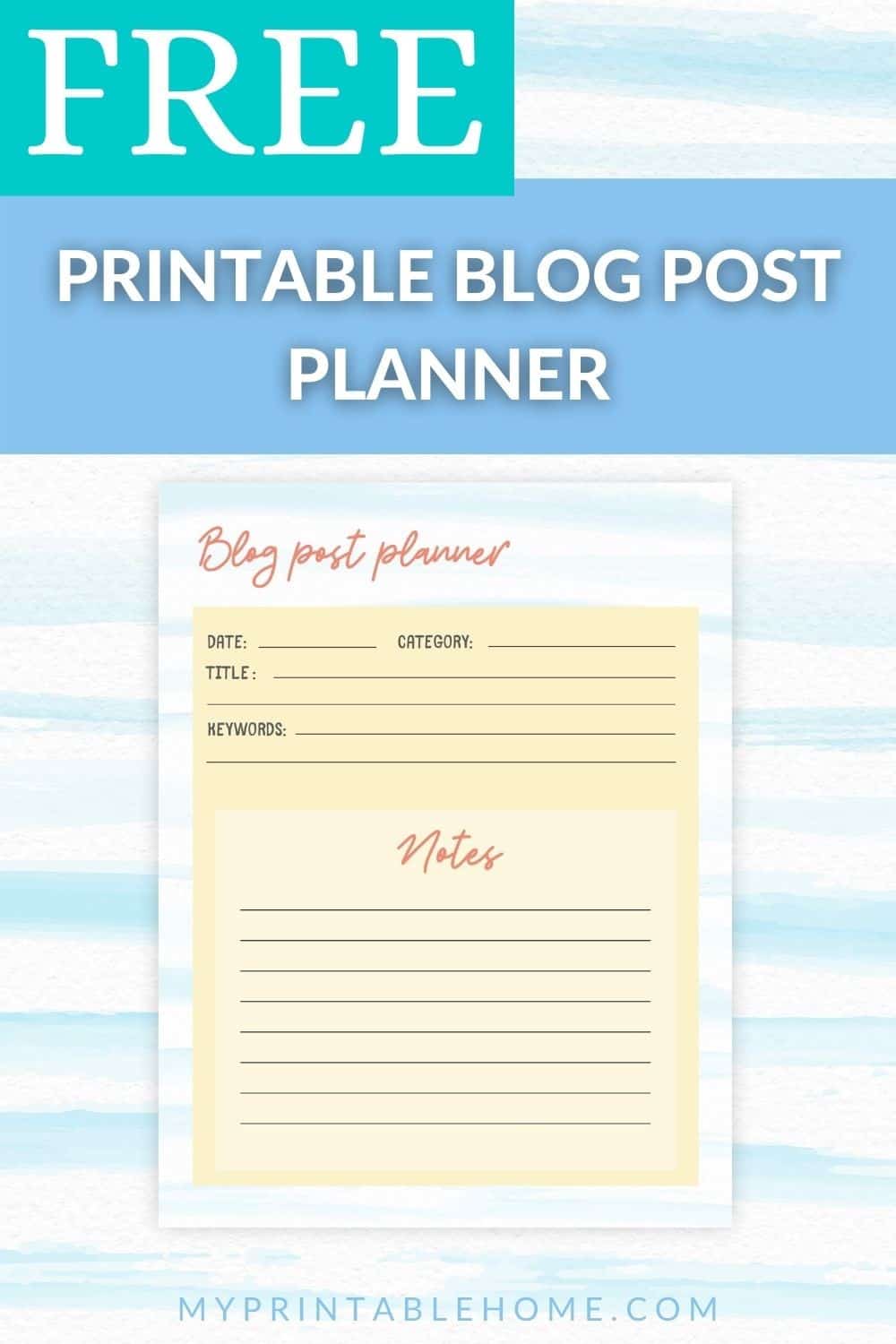 Free Printable Blog Post Planner - My Printable Home