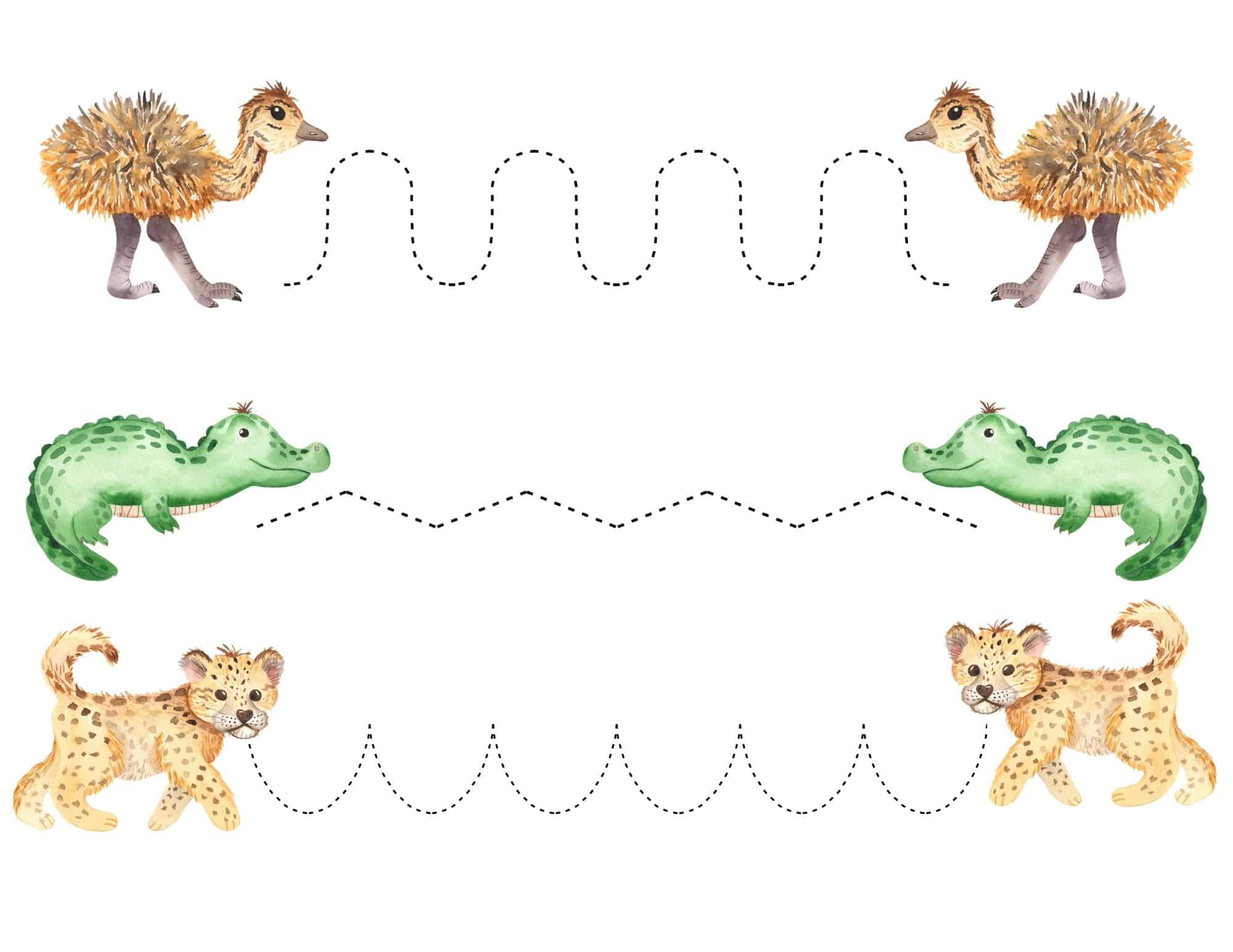 FREE Printable Animal Line Tracing Activities - My Printable Home
