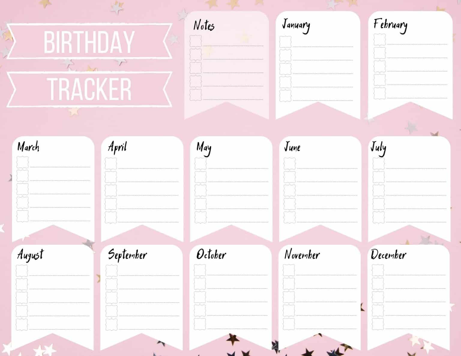 4 FREE Printable Birthday Trackers - My Printable Home