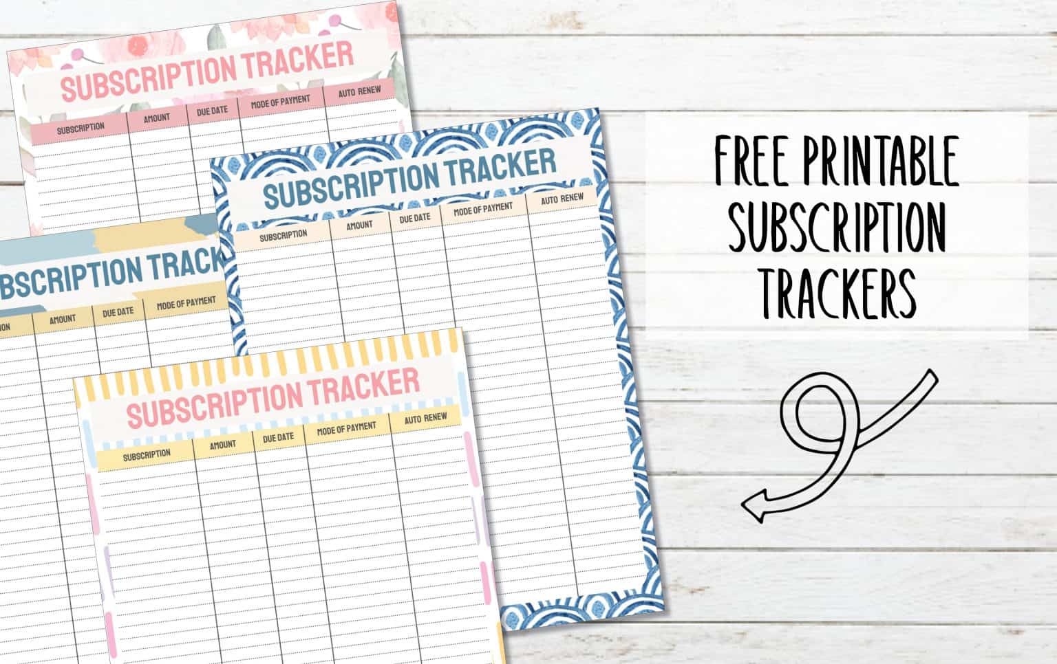 8 FREE Printable Subscription Trackers - My Printable Home