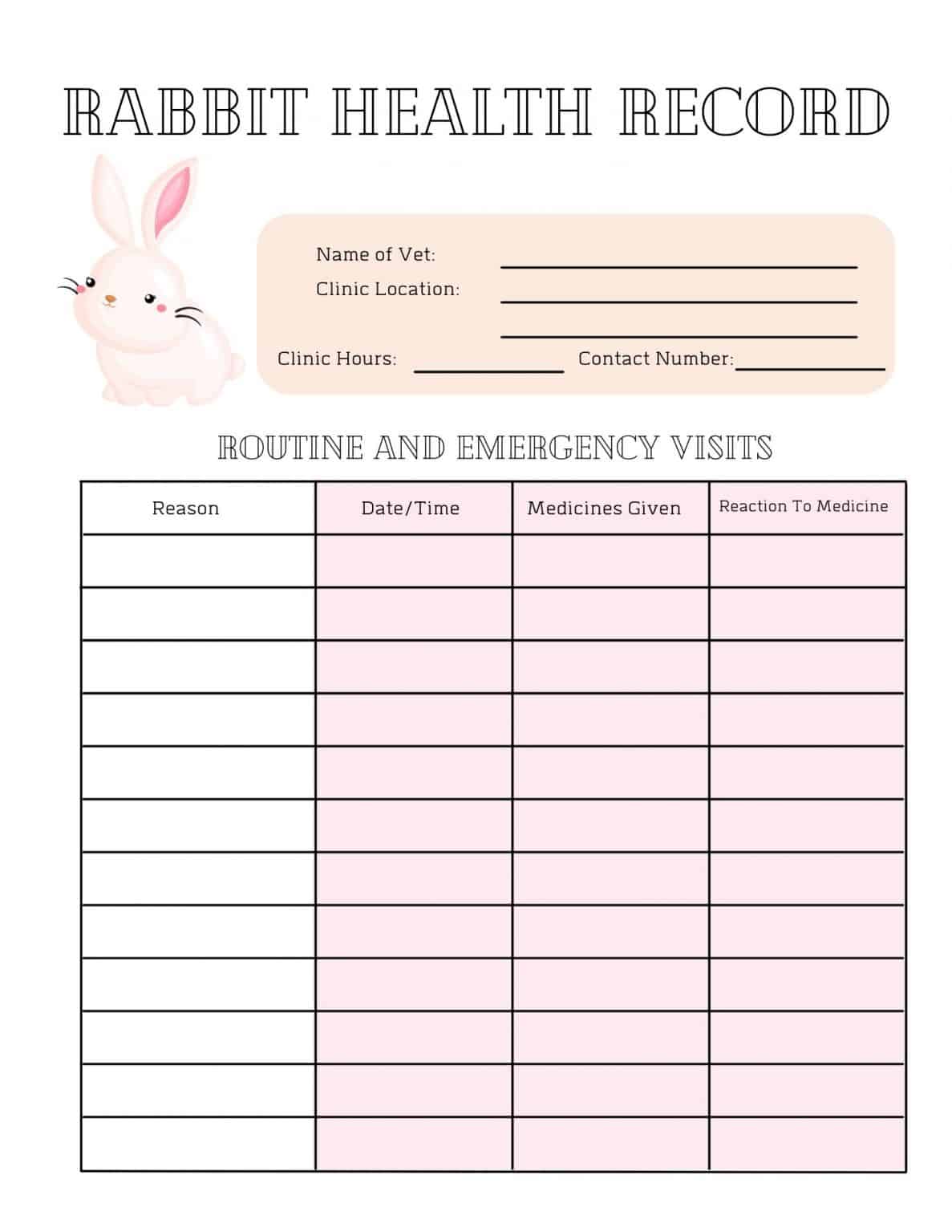 5 FREE Printable Pet Health Record Sheets - My Printable Home