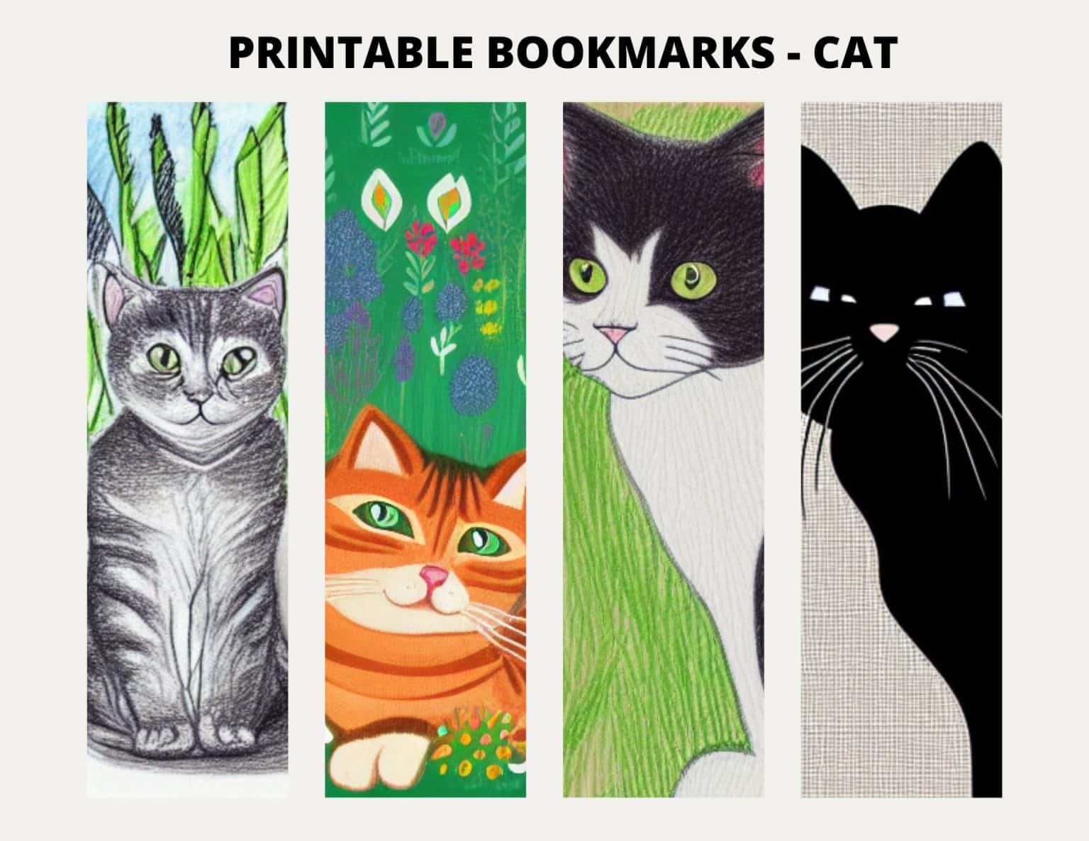 The Cutest Printable Cat Bookmarks Ever - My Printable Home