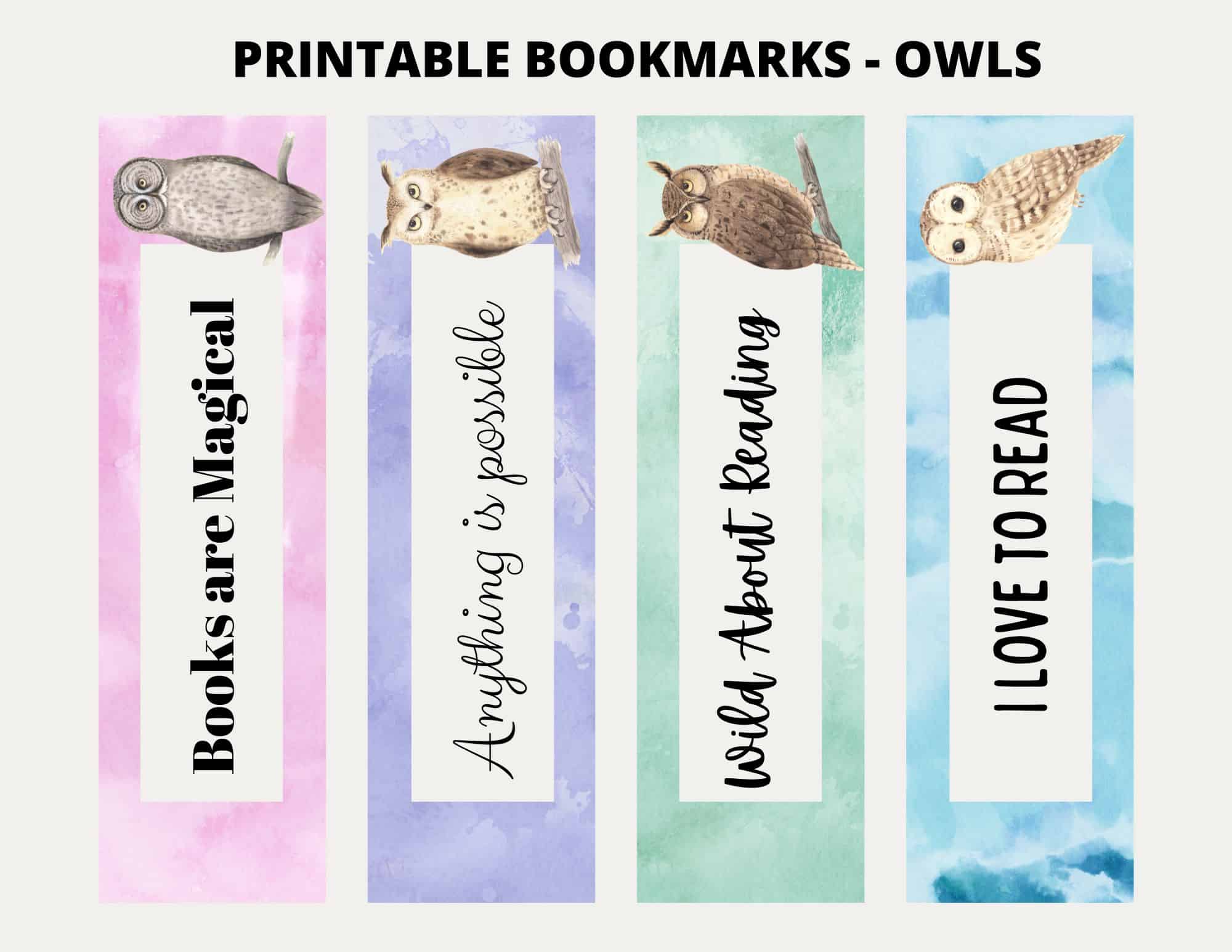 Printable Owl Bookmarks - My Printable Home