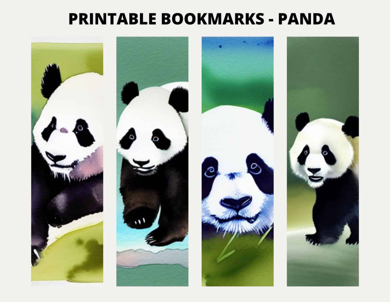 FREE Printable Panda Bookmarks - My Printable Home