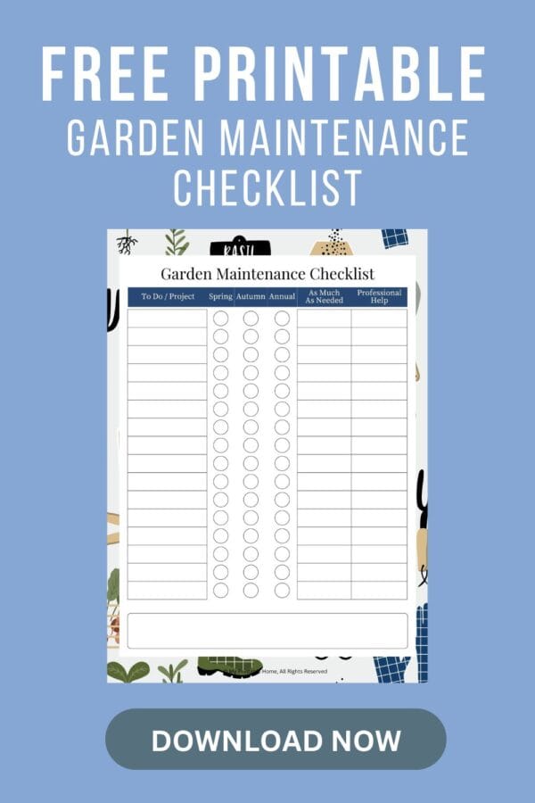 FREE Printable Garden Maintenance Checklist - My Printable Home