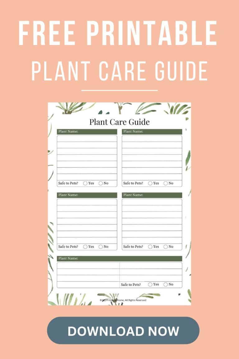 FREE Printable Plant Care Guide - My Printable Home