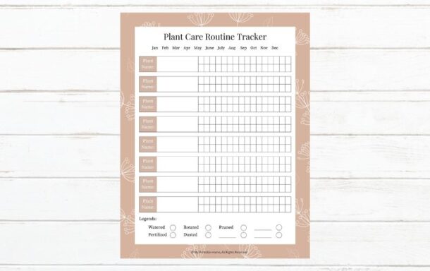 FREE Printable Plant Care Routine Tracker - My Printable Home