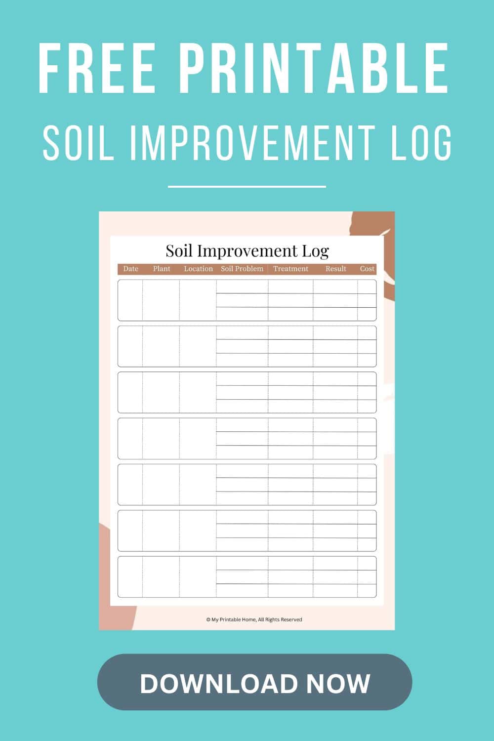 FREE Printable Garden Soil Improvement Log - My Printable Home