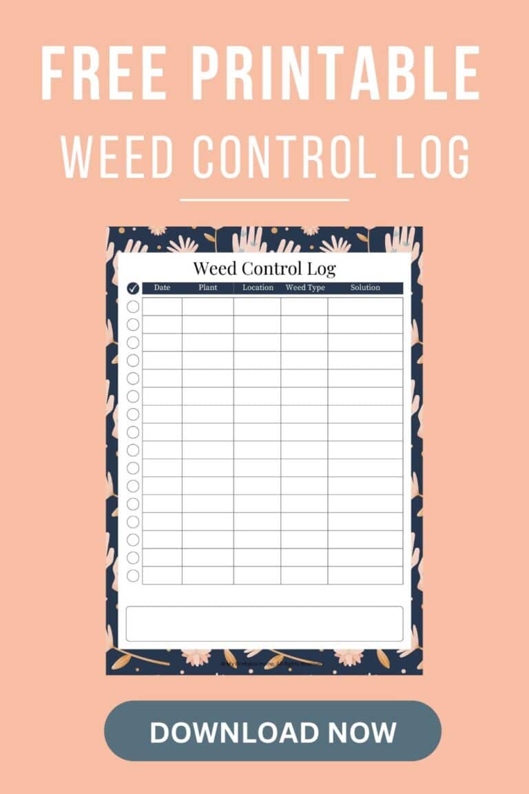 FREE Printable Weed Control Log - My Printable Home