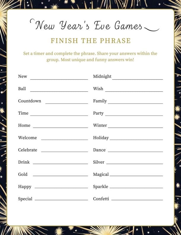 18 Free Printable Adults New Year’s Eve Party Games & Activities - My ...