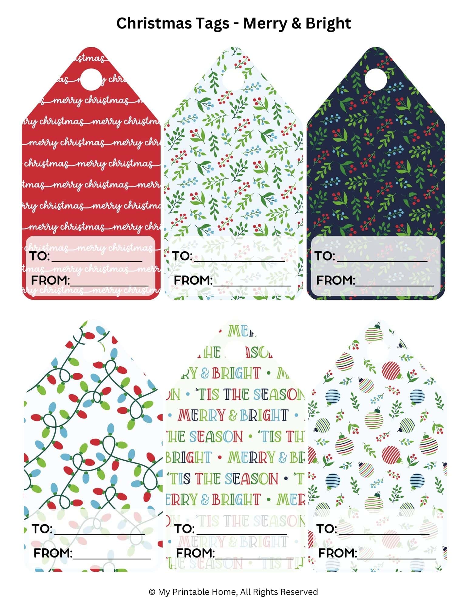 16 FREE Christmas Printable Gift Tags - My Printable Home