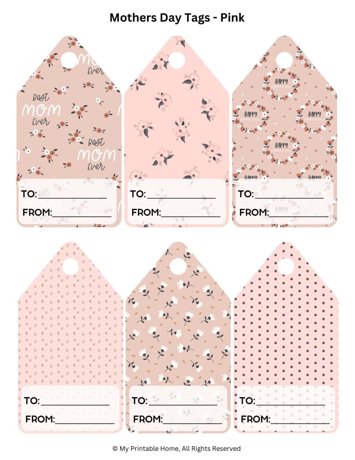 Free Printable Happy Mother's Day Gift Tags - My Printable Home